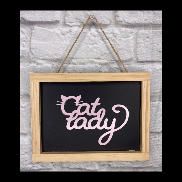 Handmade | Wall Decor | Cat Lady Handmade Chalkboard Sign | Poshmark